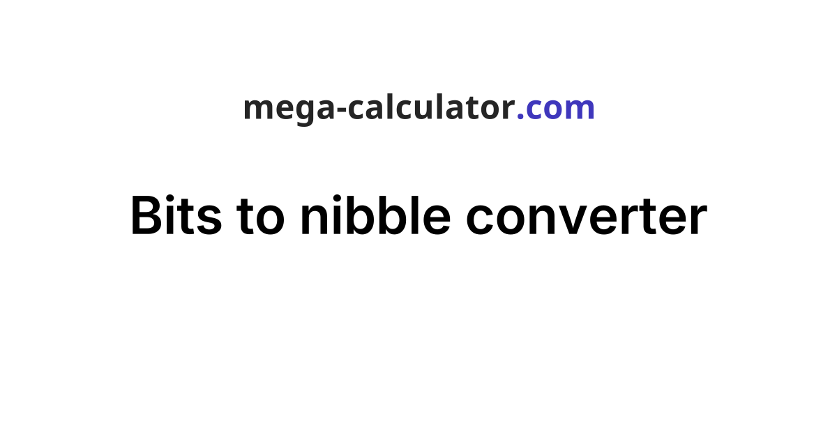 Bits to nibble converter