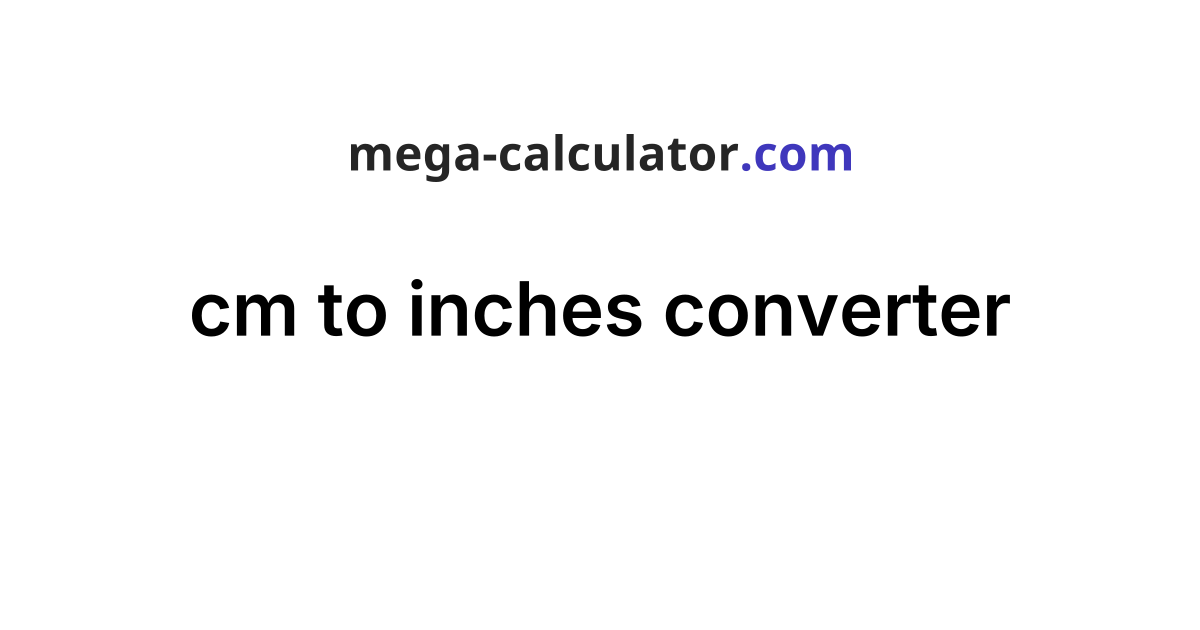 cm to inches converter