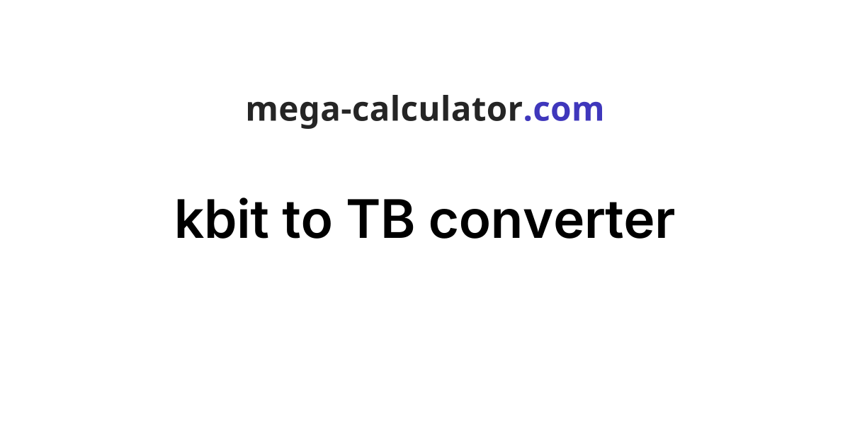 kbit to TB converter