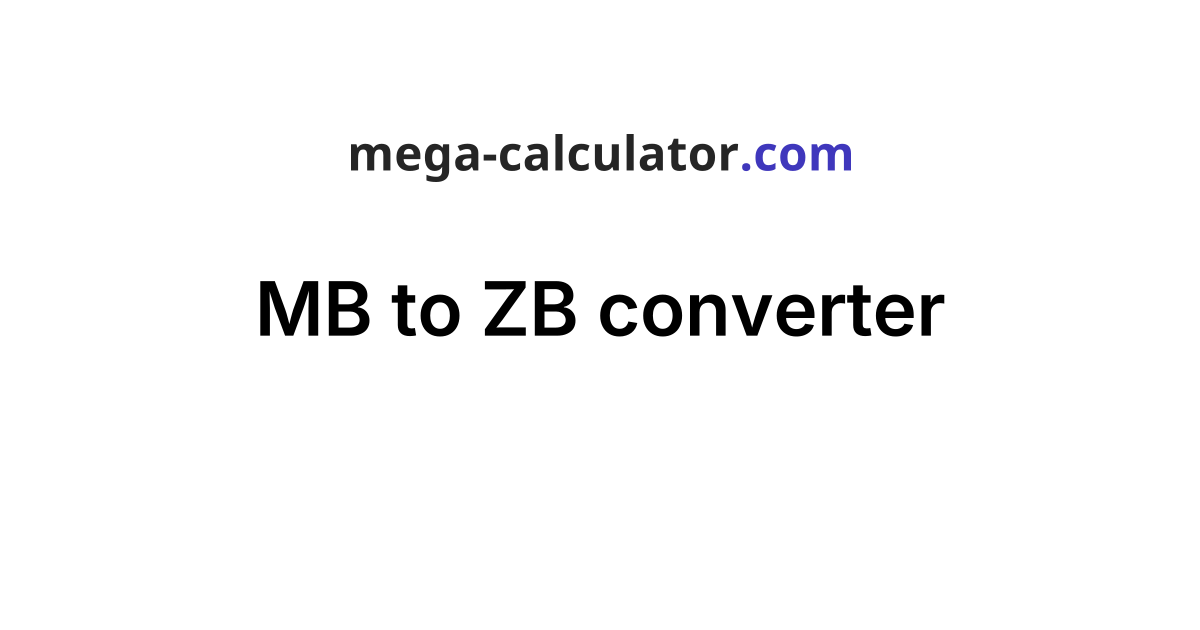 MB to ZB converter