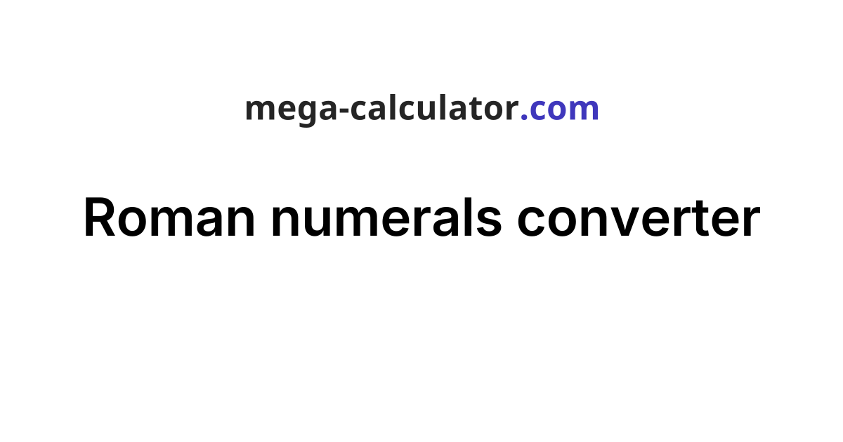 Roman numerals converter