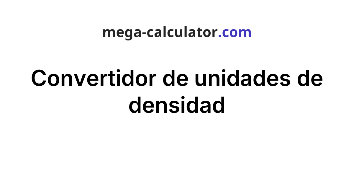Convertidor de unidades de densidad