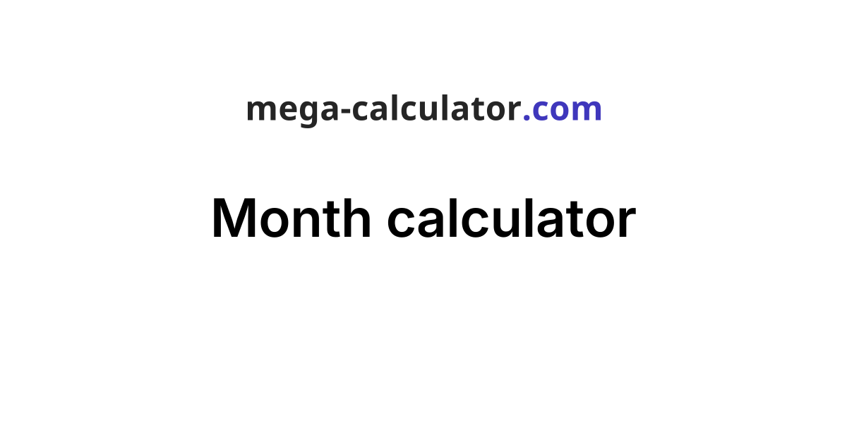 Month calculator
