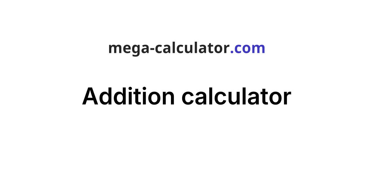 Addition calculator