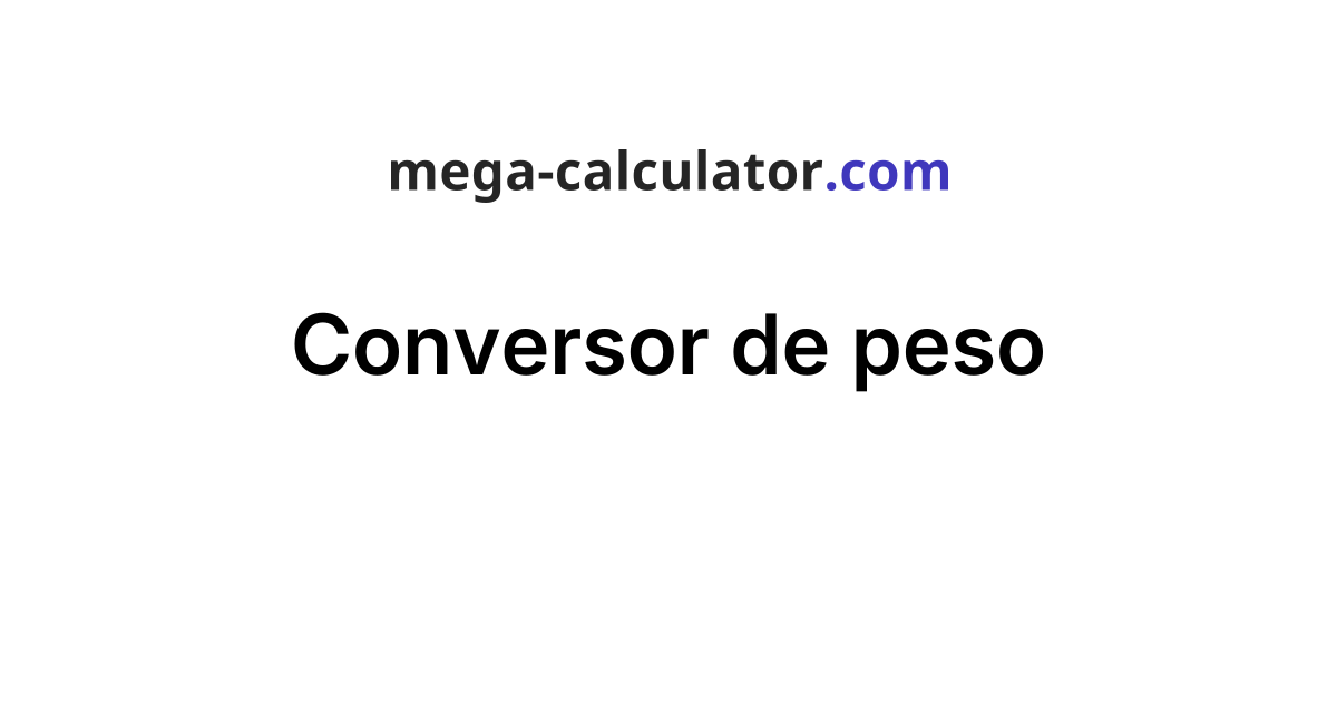 Conversor de peso