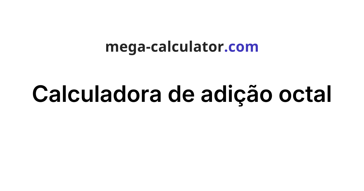 Calculadora de adição octal